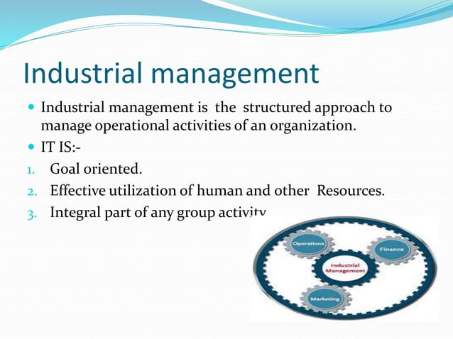 Application of Industrial Management | PPTX | Mechanical and Industrial ...