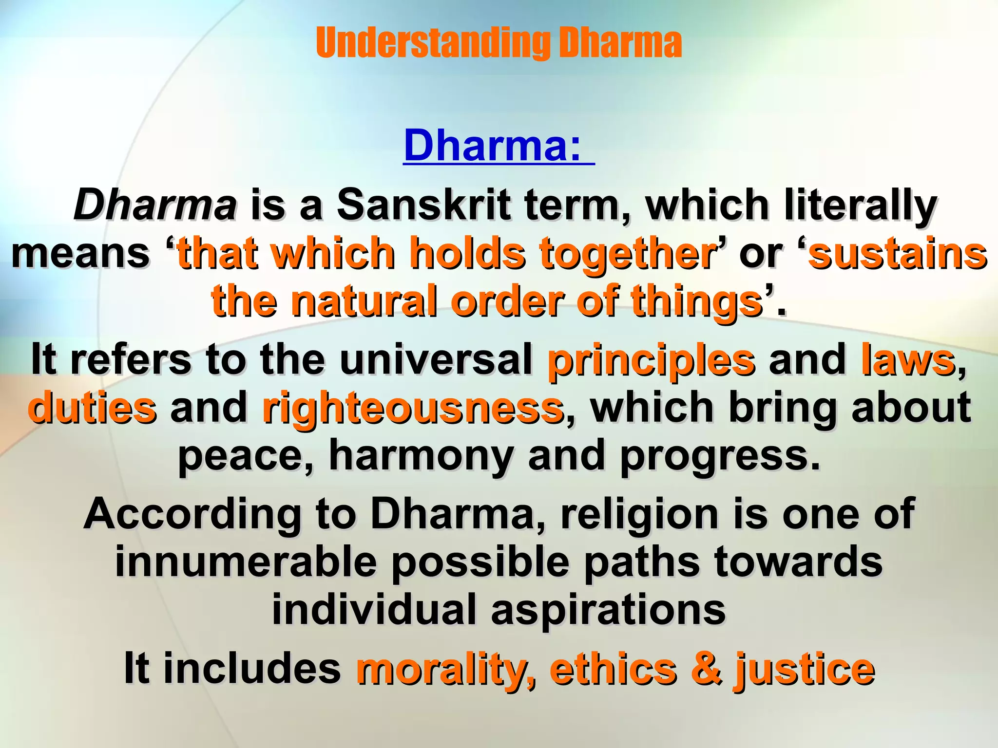 The role of Hindu Dharma & Our role in Hindu Dharma | PPT