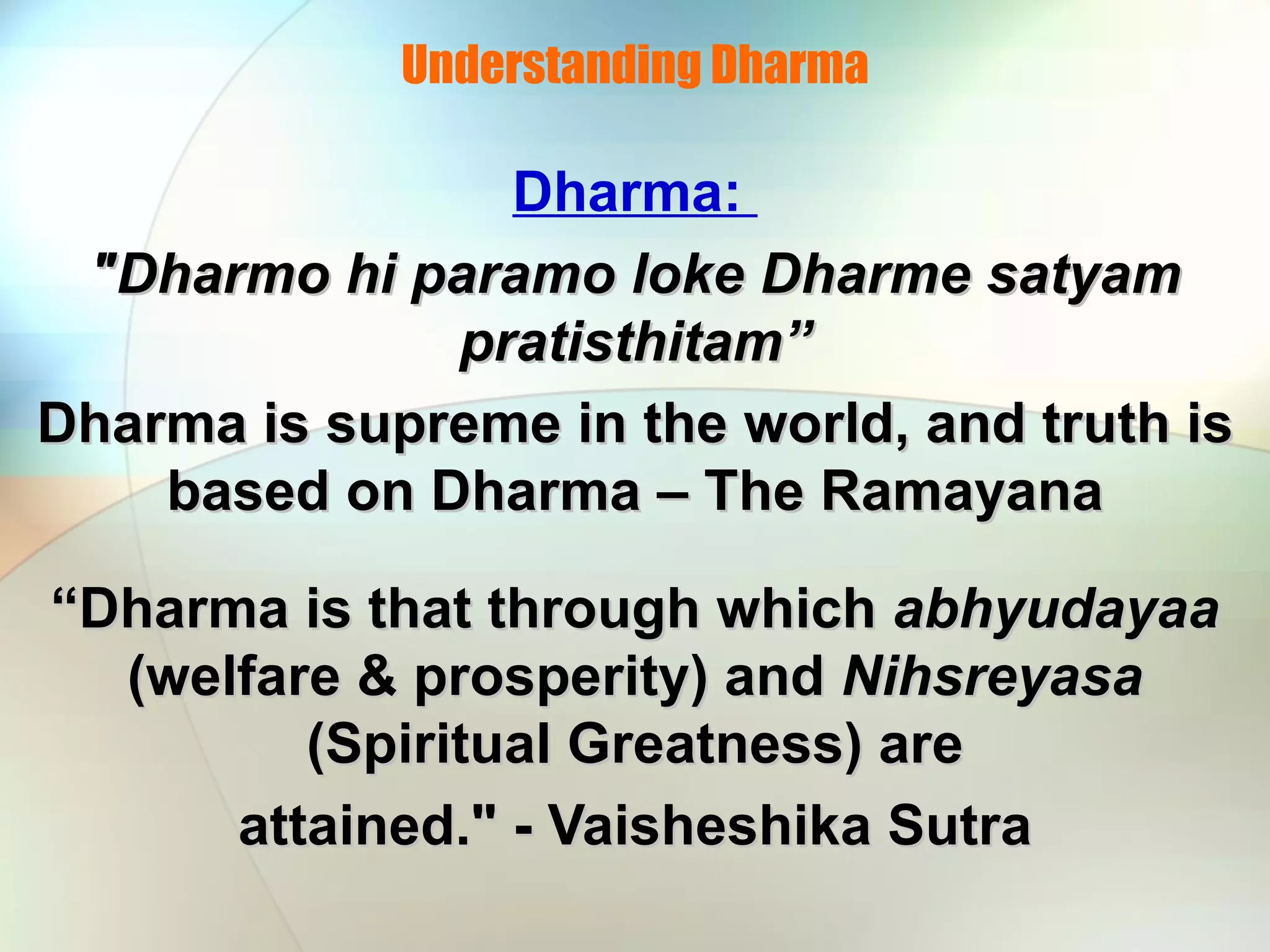 The role of Hindu Dharma & Our role in Hindu Dharma | PPT