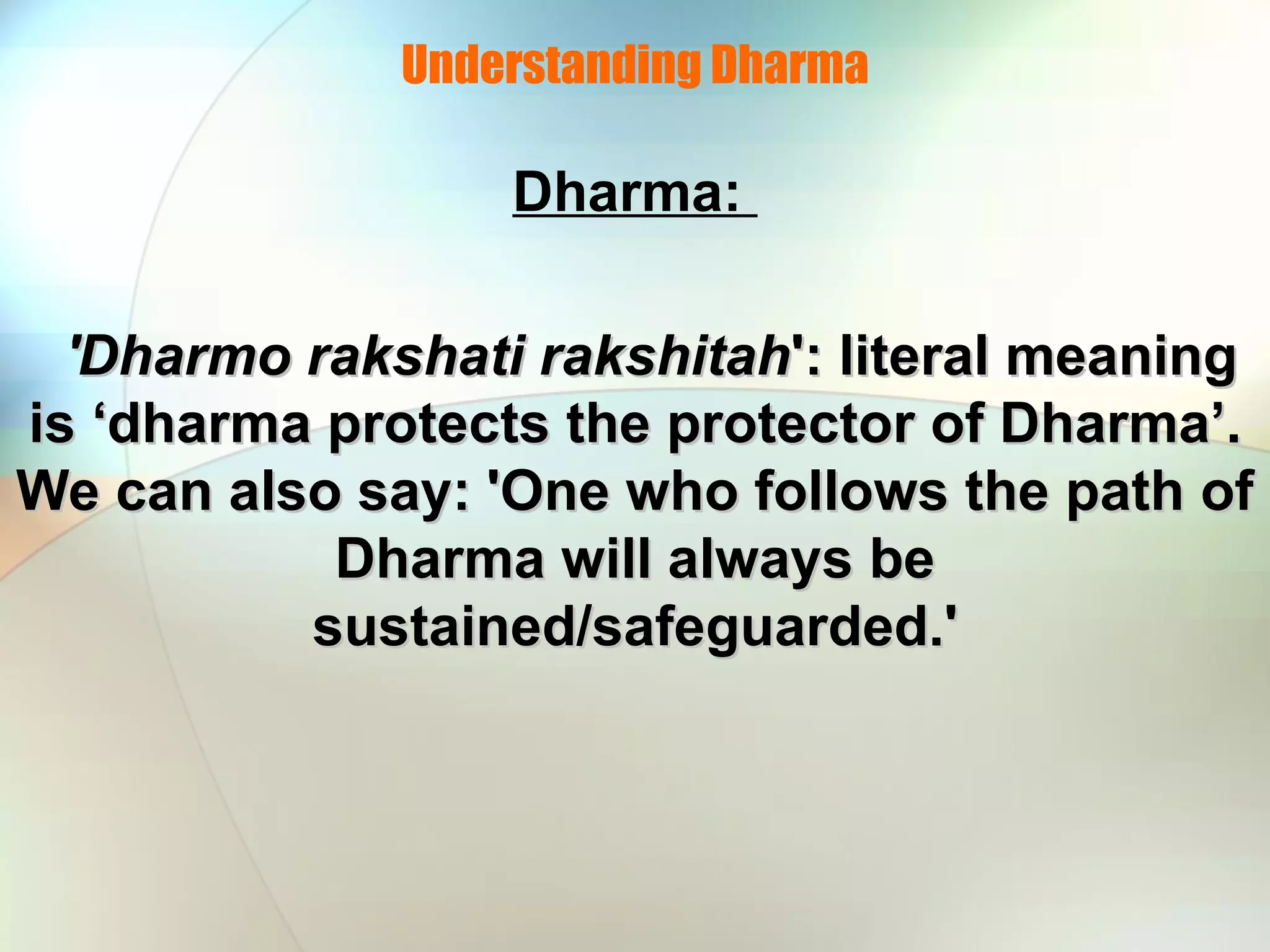 The role of Hindu Dharma & Our role in Hindu Dharma | PPT