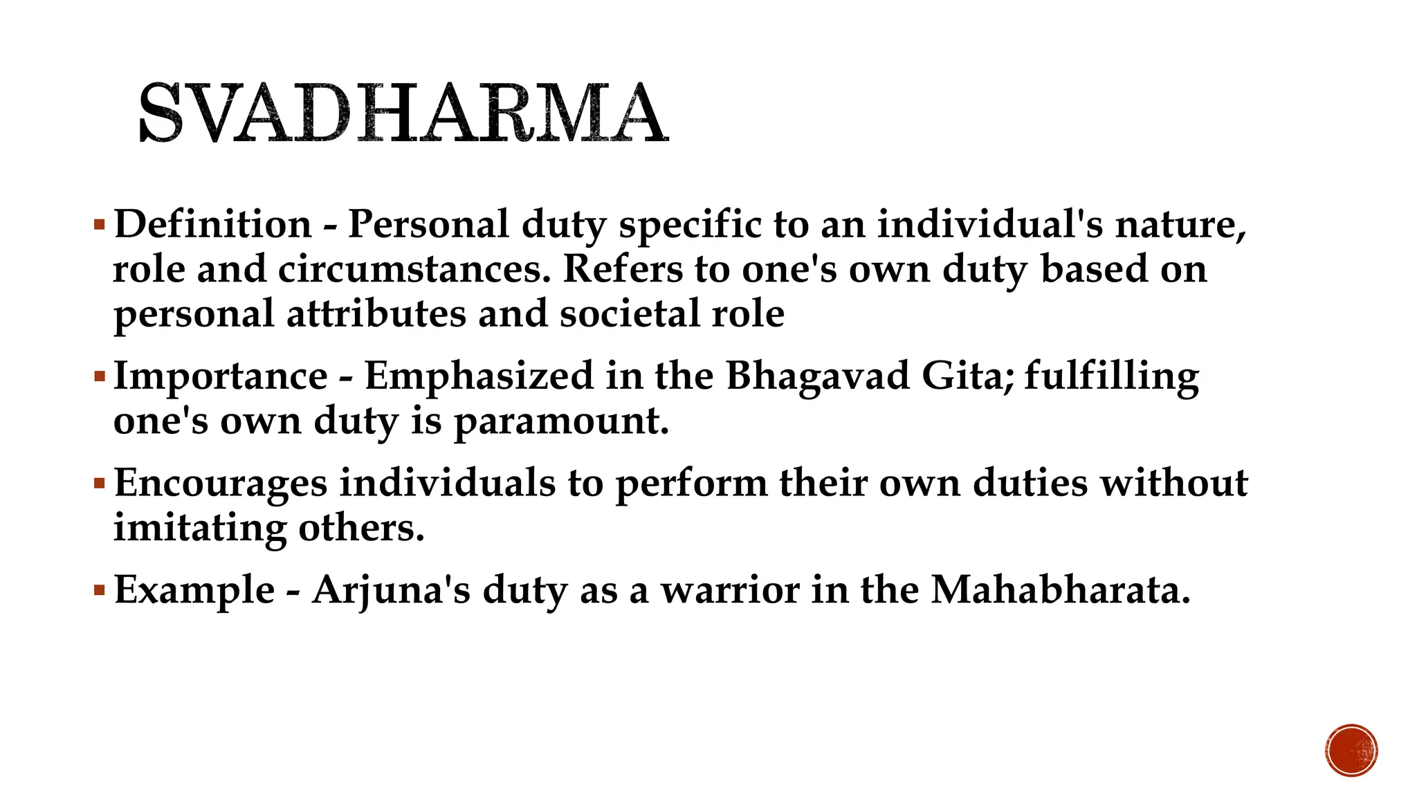 Dharma in Indian Philosophy - An Overview | PPTX
