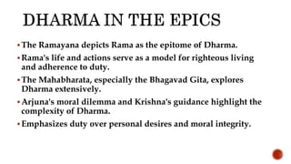 Dharma in Indian Philosophy - An Overview | PPTX