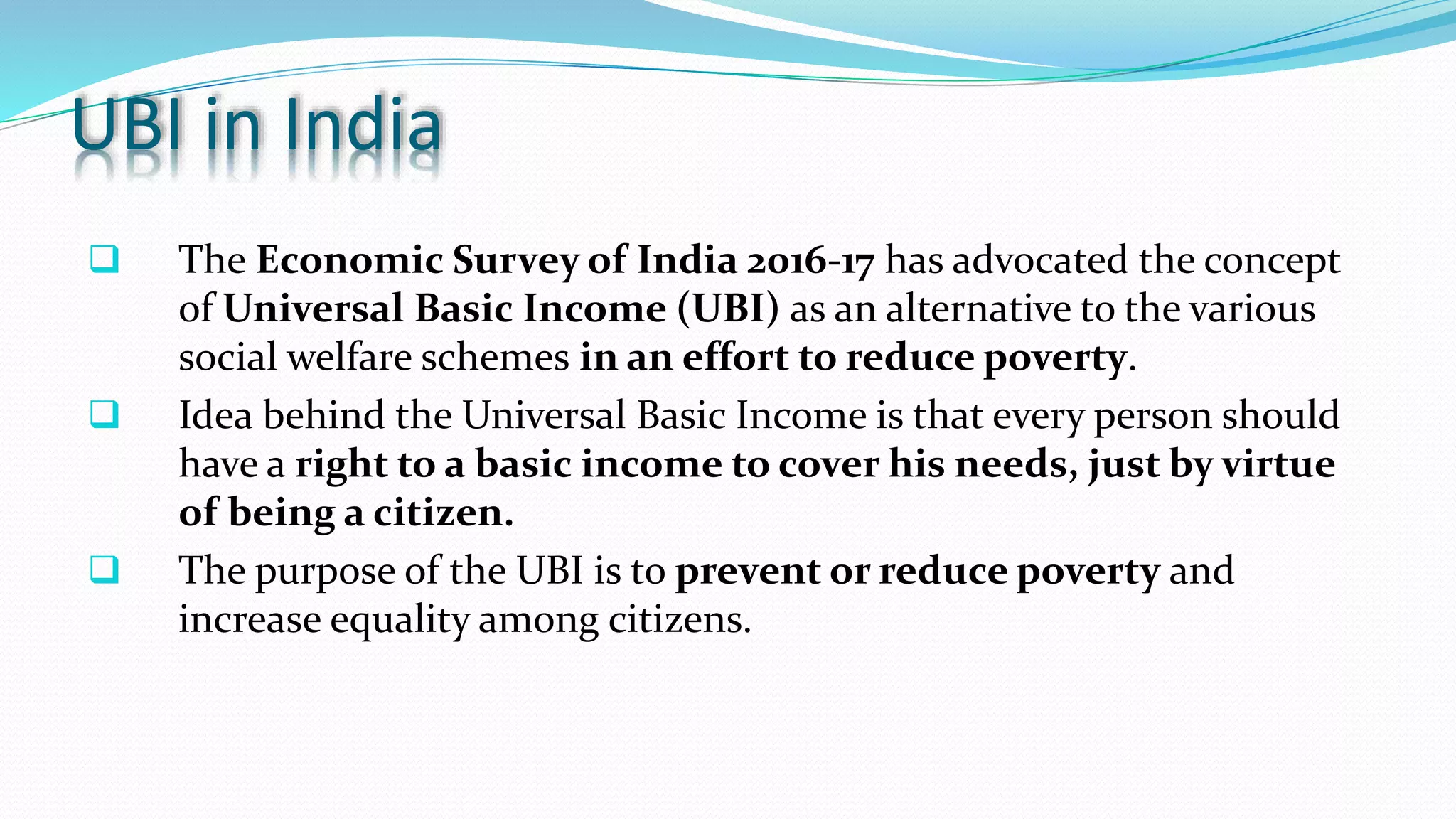 UNIVERSAL BASIC INCOME PPT | PPTX