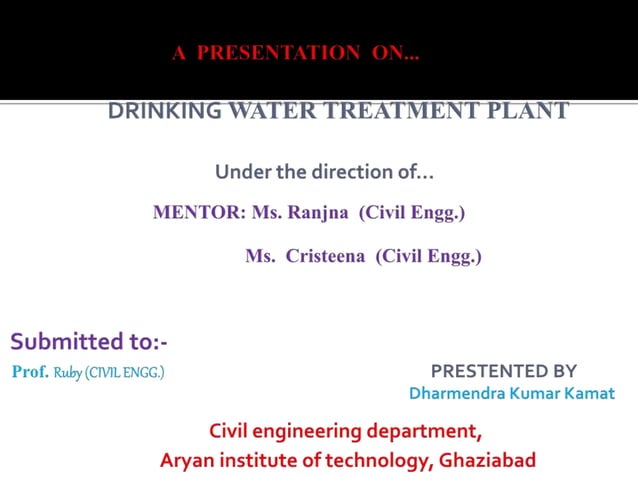 water treatment plant ppt | PPSX