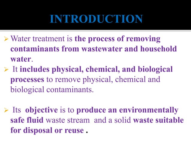 water treatment plant ppt | PPSX