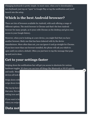 Android for beginners: Tips and tricks for your new smartphone | PDF
