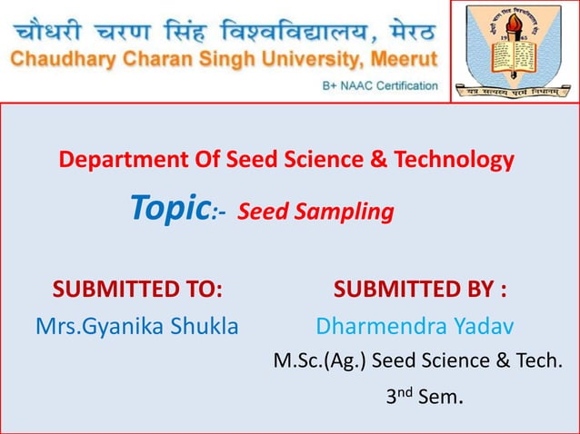 Seed Sampling | PPT | Gardening | Home & Garden