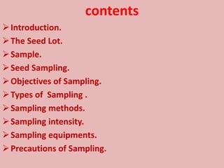 Seed Sampling | PPT | Gardening | Home & Garden