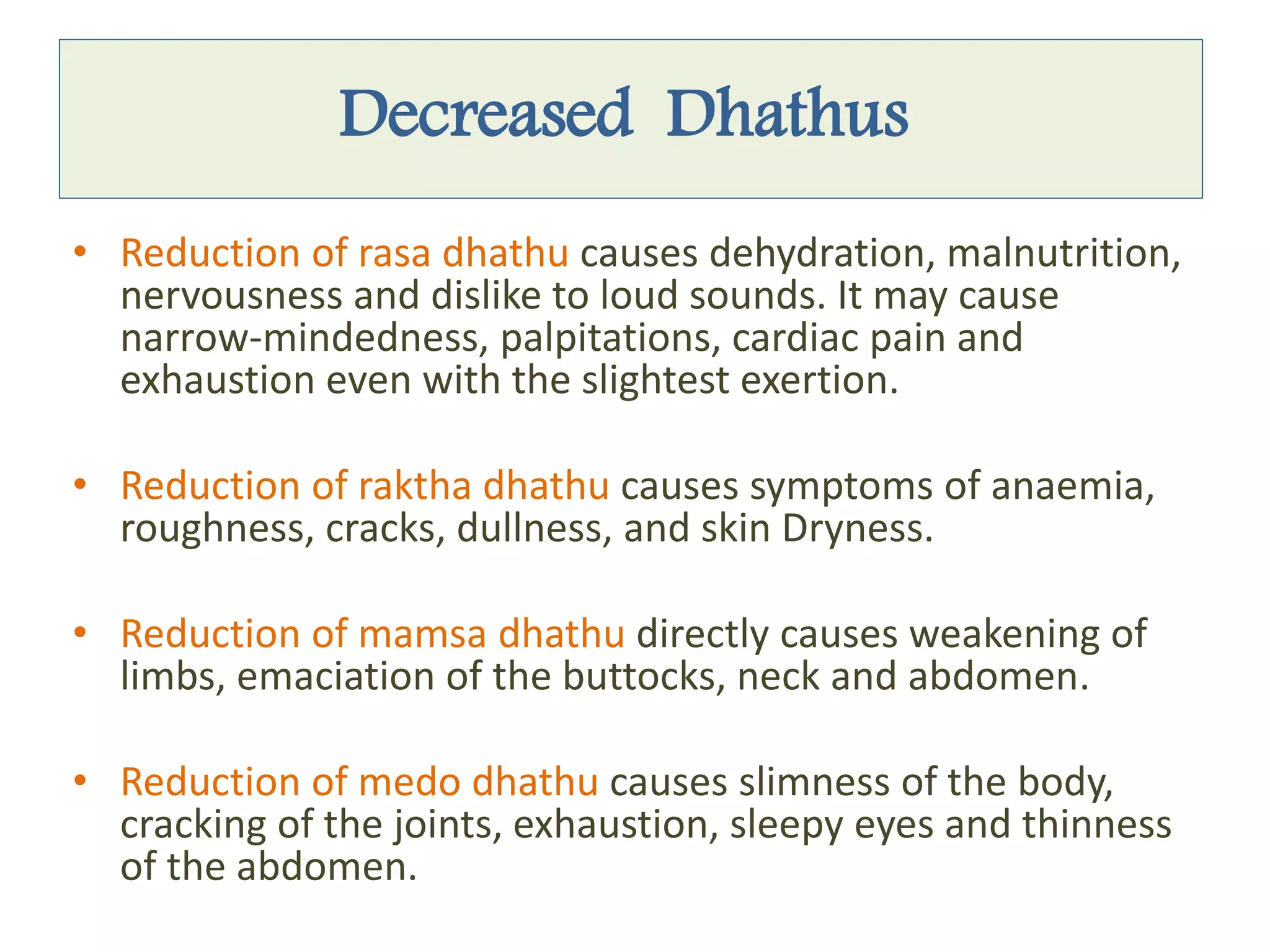 Dhathus and its functions | dr.franklin ayurvedic centre | PPT