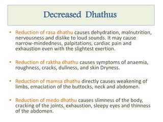Dhathus and its functions | dr.franklin ayurvedic centre | PPT