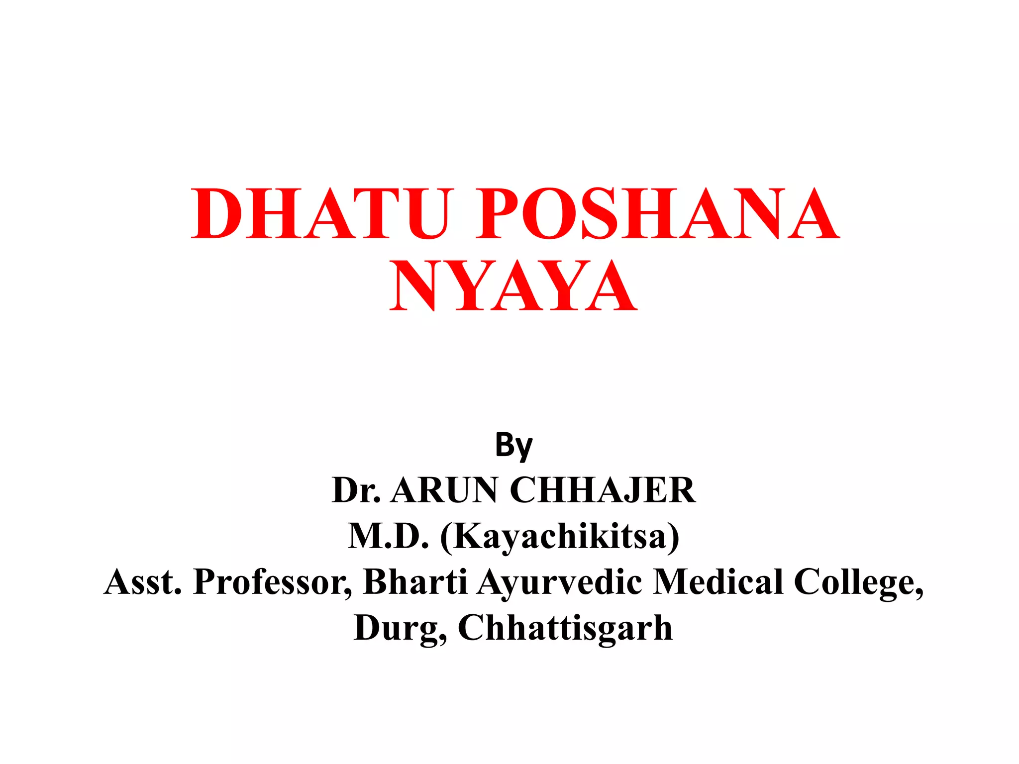 Dhatu poshana nyaya | PPTX