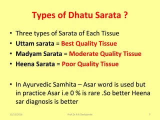 Dhatu sarata examination Practical | PDF