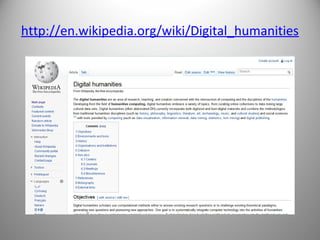 Introduction to Digital Humanities | PPT