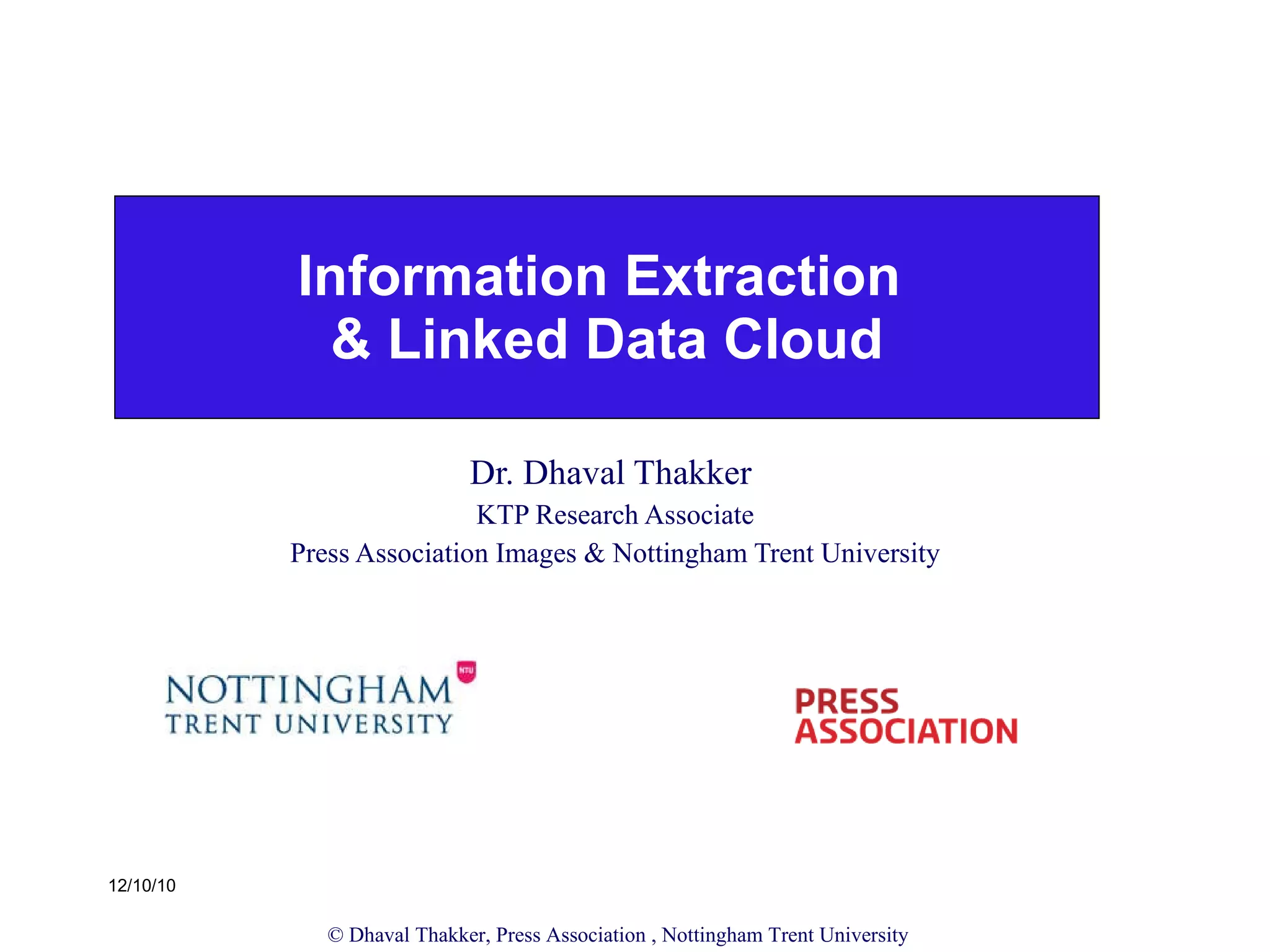 Information Extraction and Linked Data Cloud | PPT