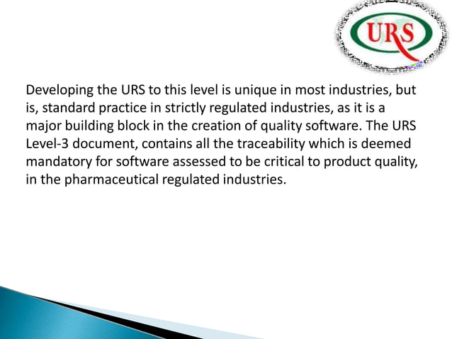 CONCEPT OF URS, DQ, IQ, OQ, PQ | PPTX | Pharmaceutical Industry ...