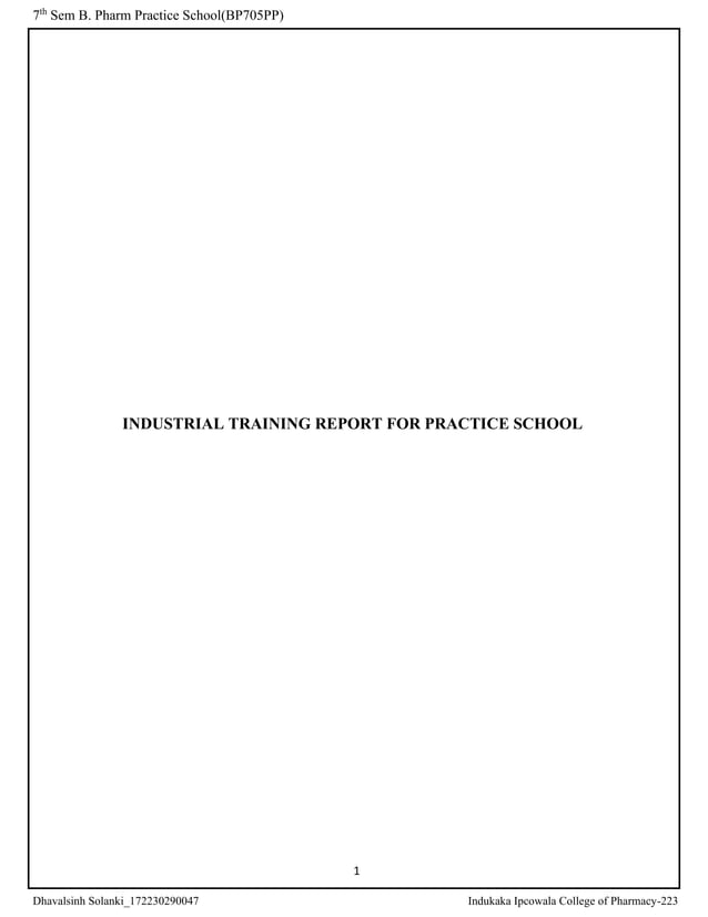 Industrial training programme | PDF