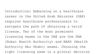 DHA vs. HAAD Choosing the Right Licensing Exam for Your Healthcare ...