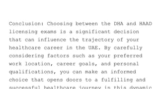 DHA vs. HAAD Choosing the Right Licensing Exam for Your Healthcare ...