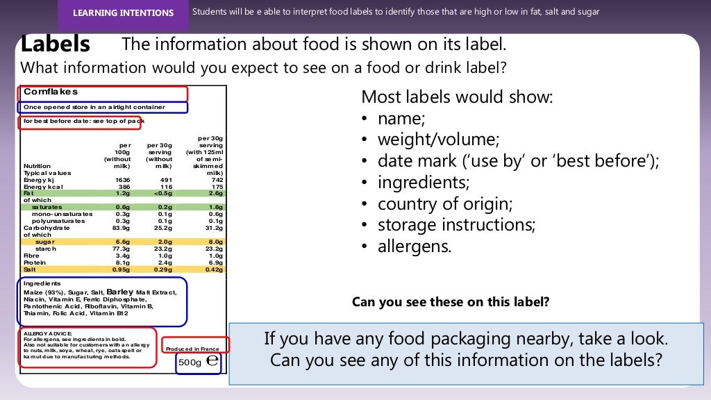 Reading Food Labels | PPTX