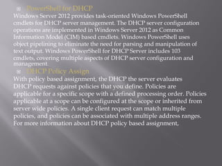 DHCP in windows server 2012 | PPT