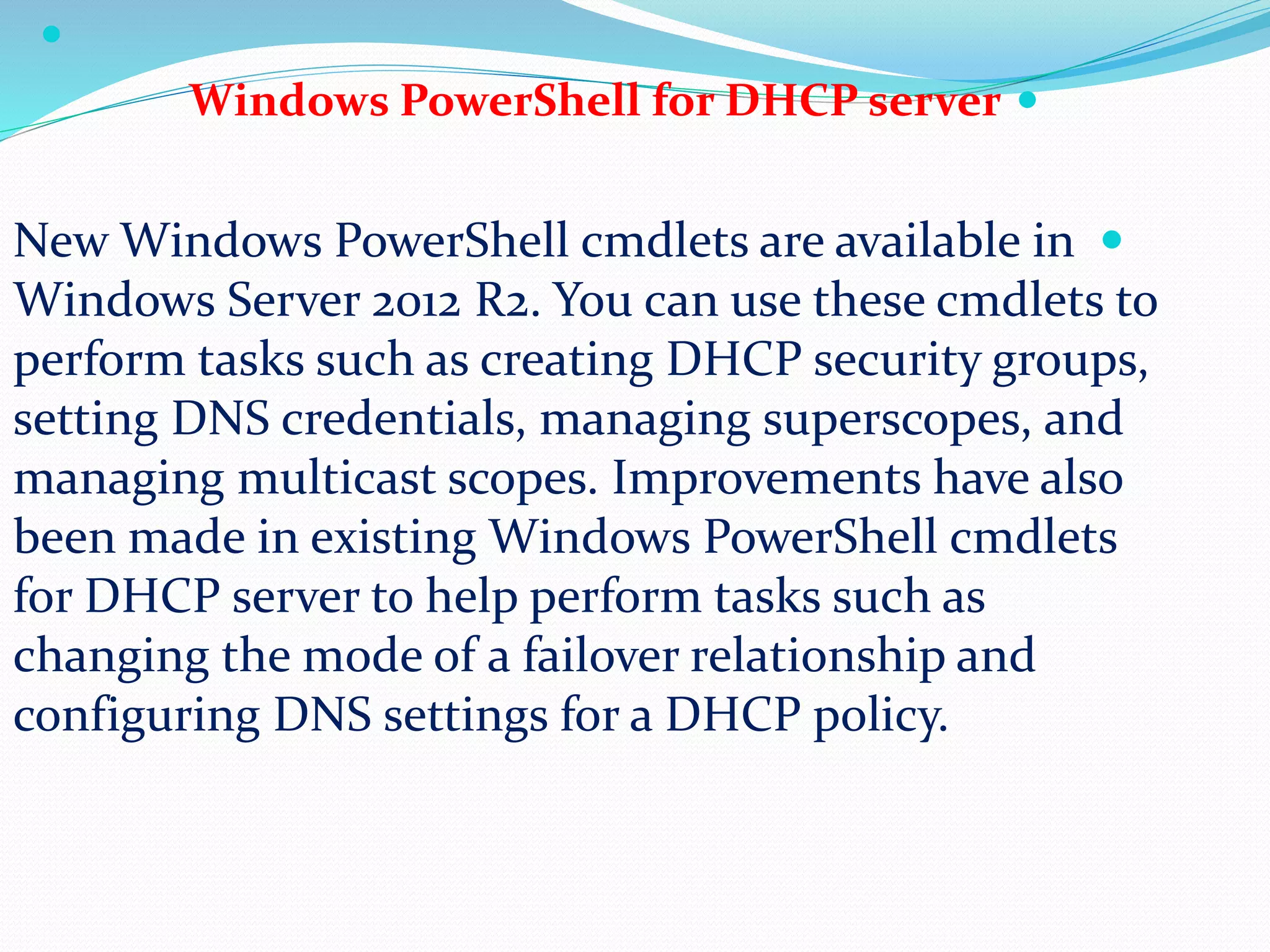 Dhcp windows server 2012 | PPTX