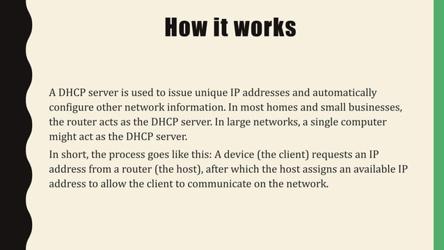 DHCP (Dynamic Host Configuration Protocol) | PPTX