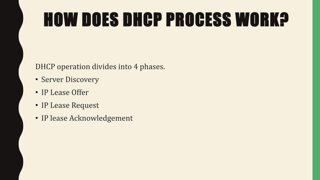Dhcp Dynamic Host Configuration Protocol Pptx