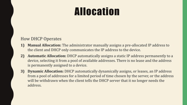 Dhcp Dynamic Host Configuration Protocol Ppt