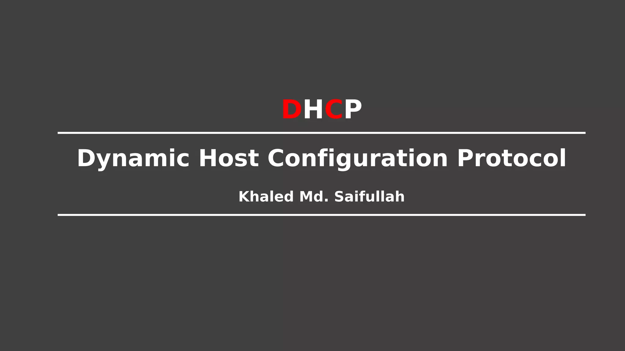 Dynamic Host Configuration Protocol Dhcp Ppt