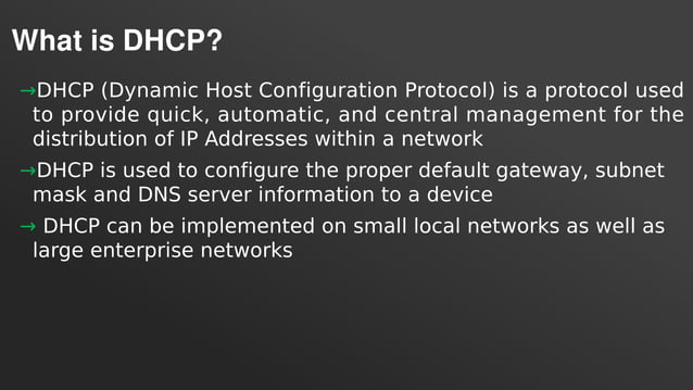 Dynamic Host Configuration Protocol Dhcp Ppt