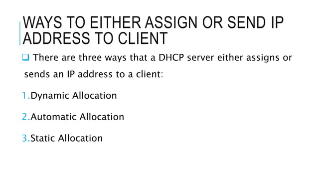 DHCP basics | PPTX | Computer Networking | Computing