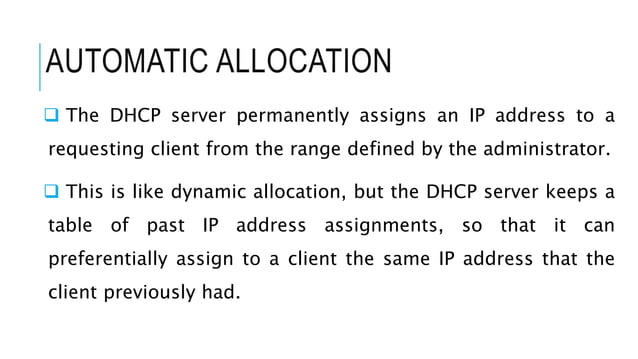 DHCP basics | PPTX | Computer Networking | Computing