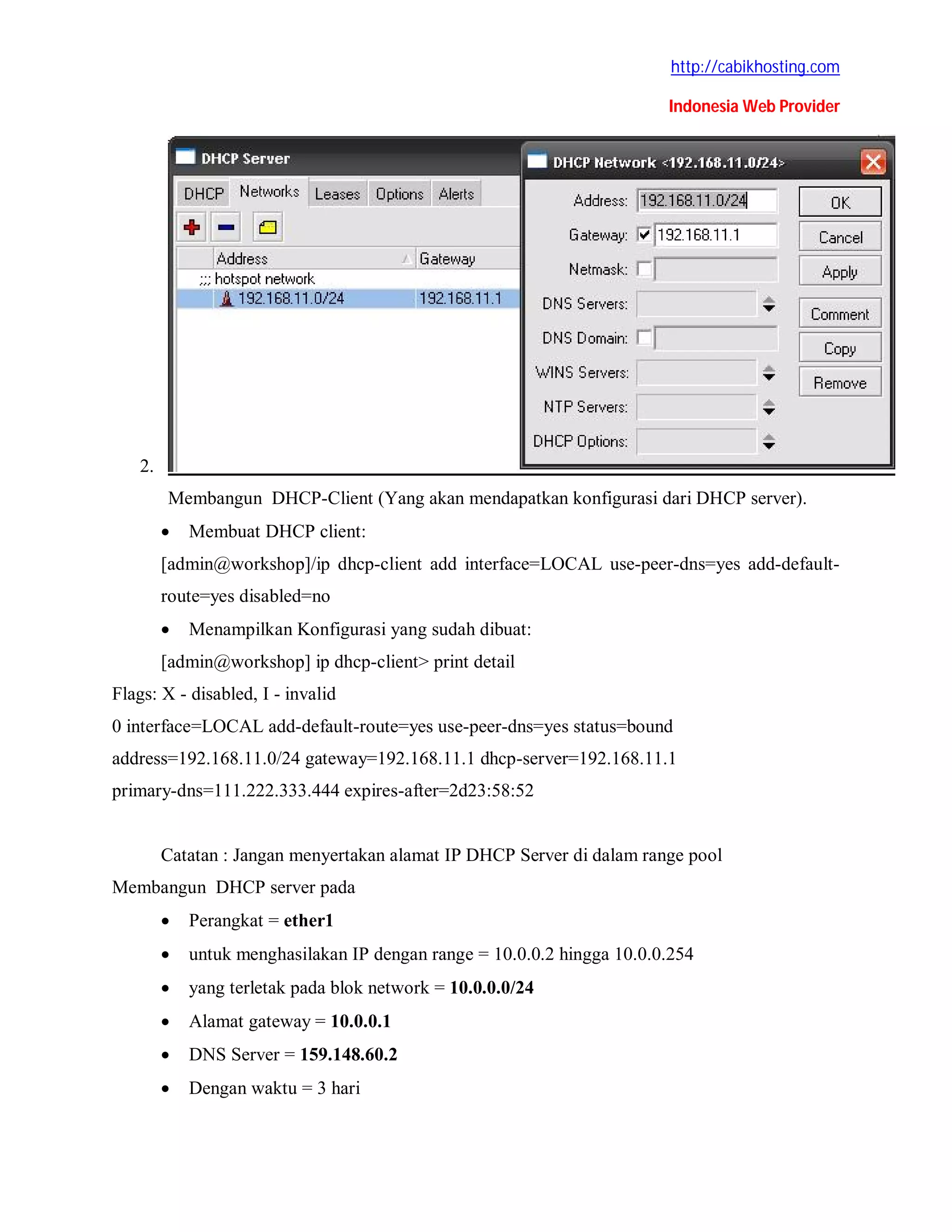 Dhcp server-mikrotik | PDF