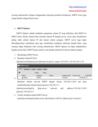 Dhcp server-mikrotik | PDF
