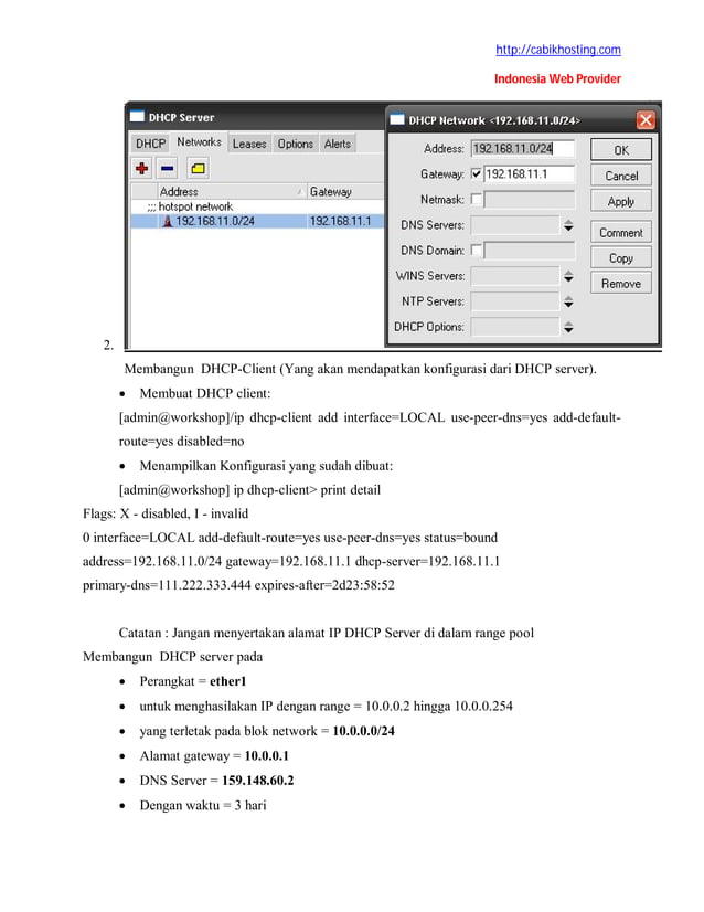 Dhcp server-mikrotik | PDF