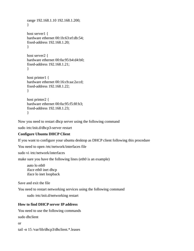 Dhcp confg | PDF