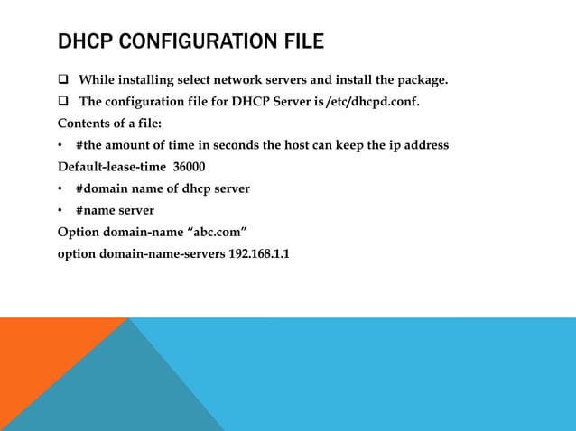 Dhcp Configuration File | PPTX | Computer Networking | Computing