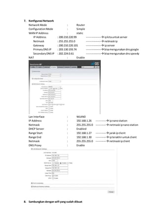 Konfigurasi DHCP Nano Station | PDF