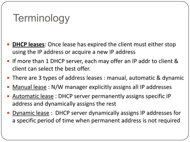 Dhcp ppt | PPTX | Computer Networking | Computing