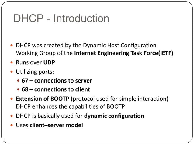 Dhcp ppt | PPTX | Computer Networking | Computing