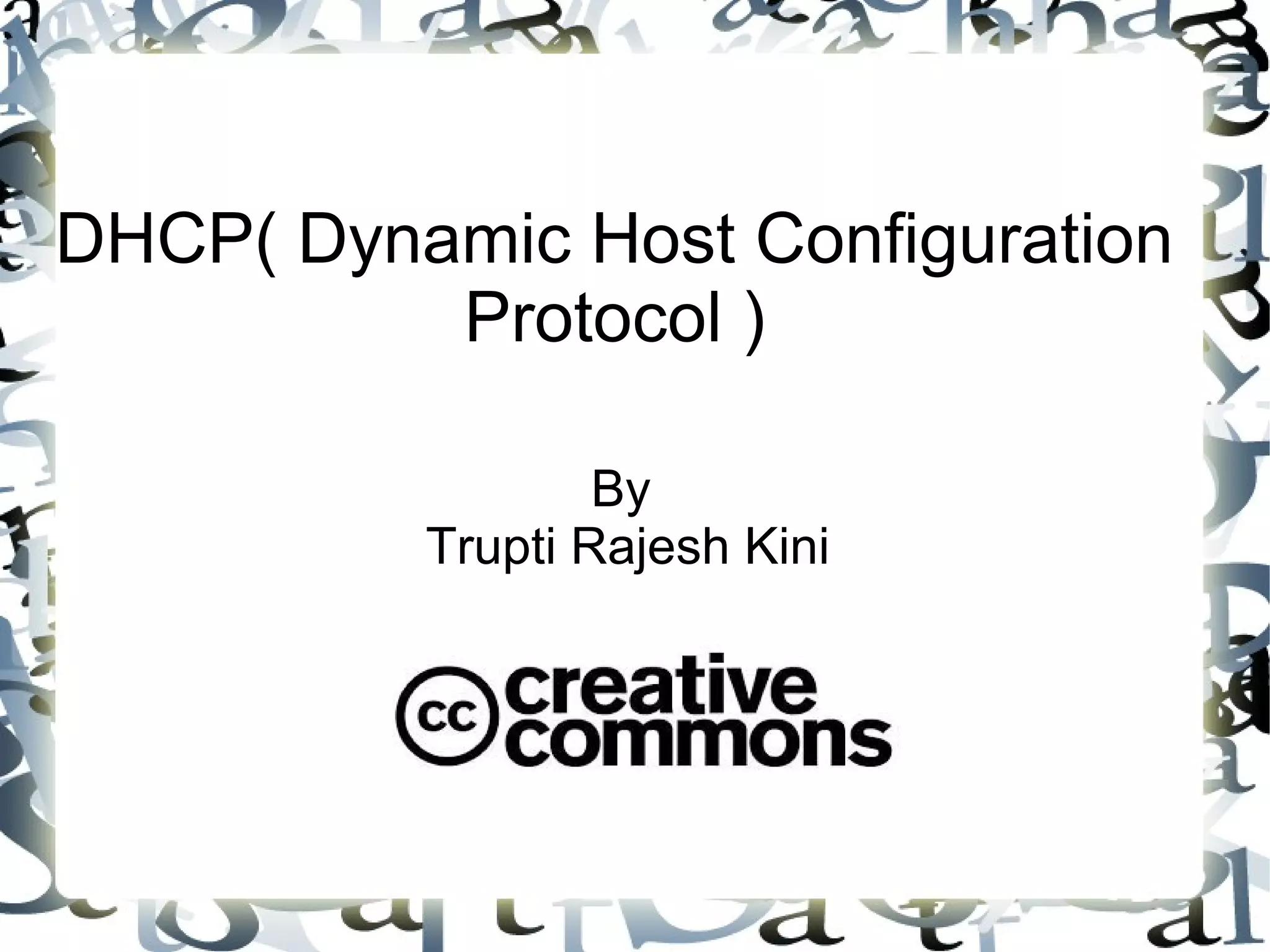 Dhcp presentation | ODP | Computer Networking | Computing