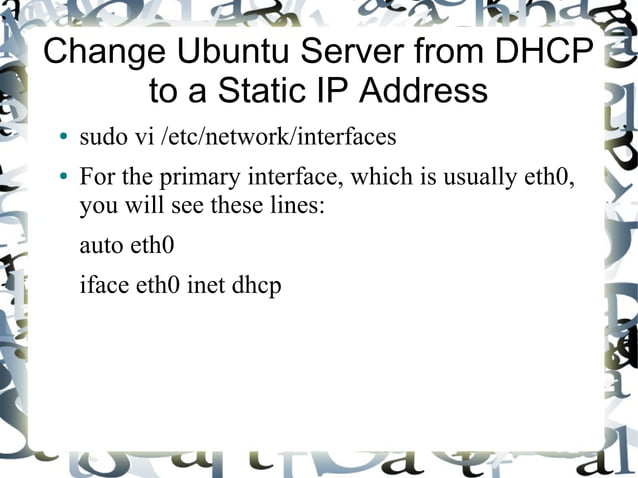 Dhcp presentation | ODP | Computer Networking | Computing