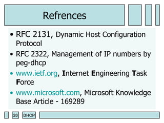 Dhcp presentation 01 | PPT | Computer Networking | Computing