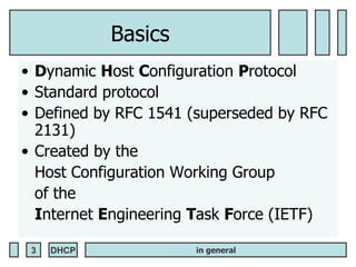 Dhcp presentation 01 | PPT | Computer Networking | Computing