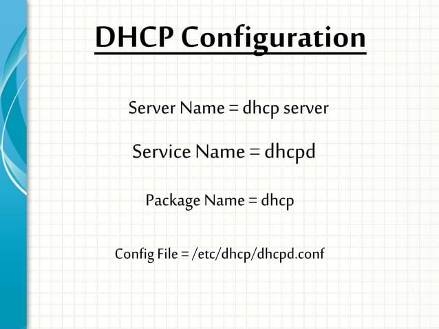DHCP SERVER ( RHCE Linux) | PPT