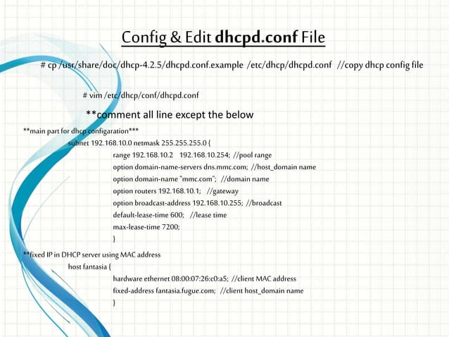 DHCP SERVER ( RHCE Linux) | PPT