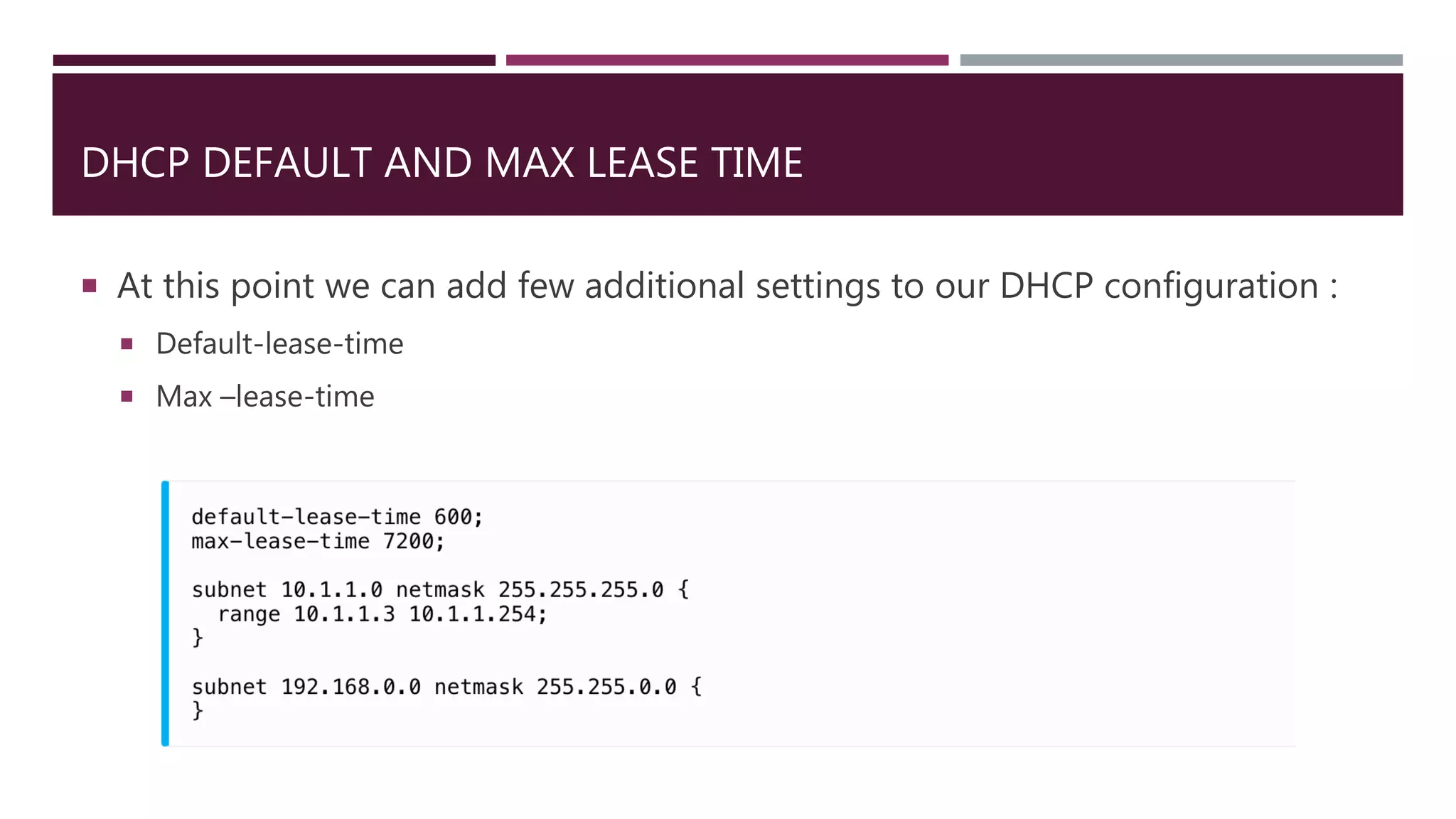 Dhcp Server Configuration Ppt