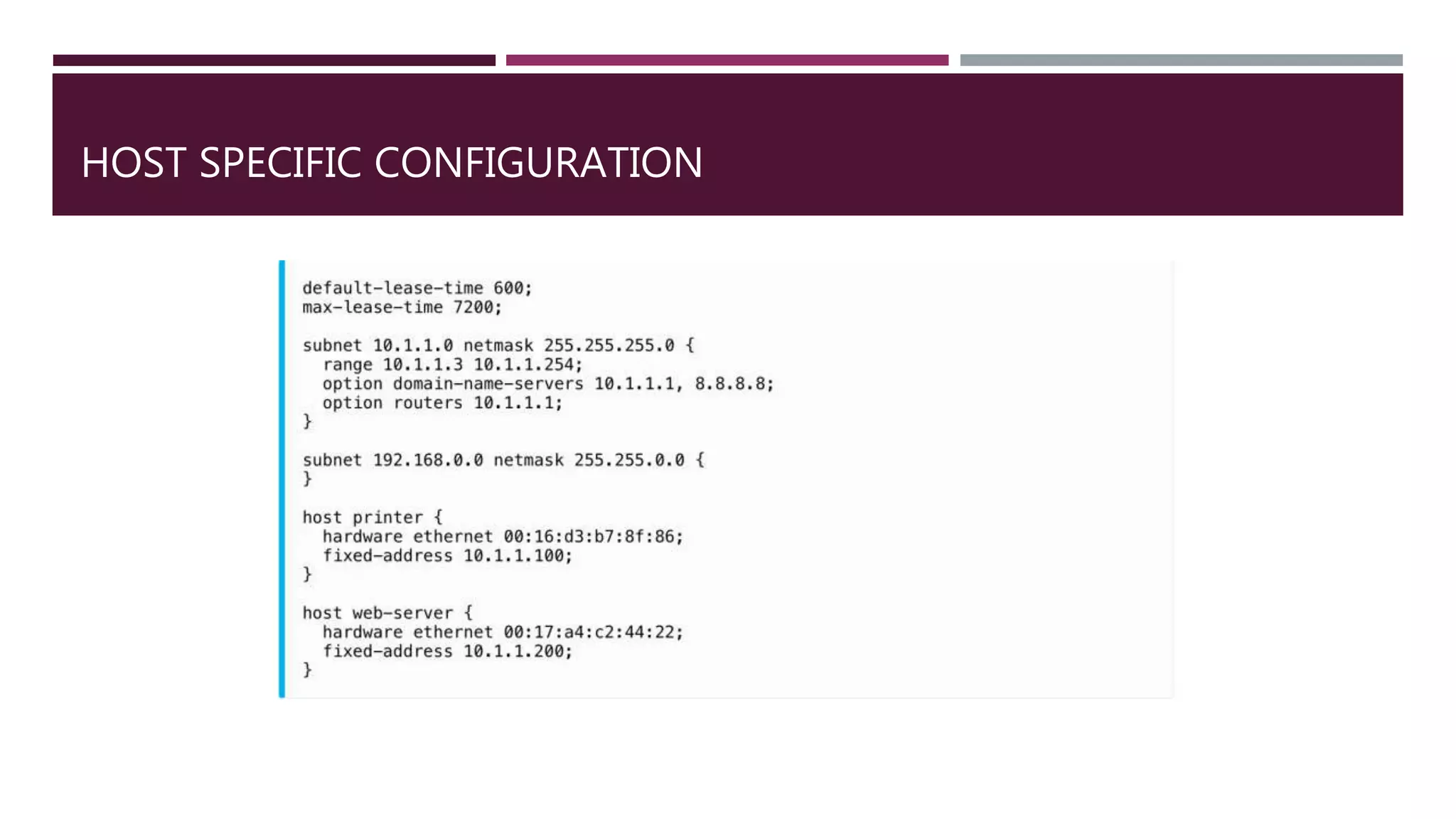 Dhcp Server Configuration Ppt