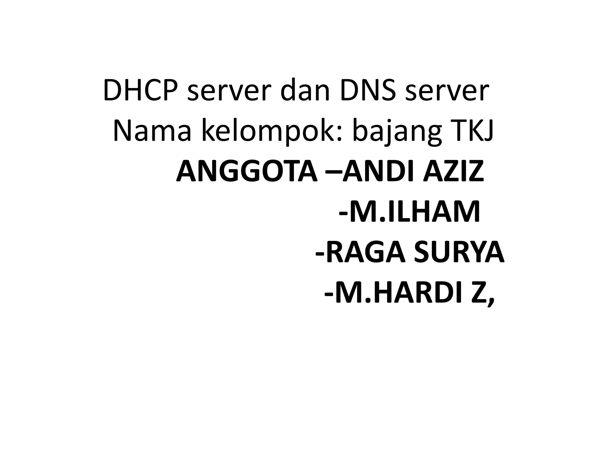 Dhcp server dan dns server | PPTX