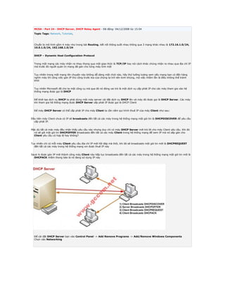 Dhcp server, dhcp relay agent 2008 | DOC